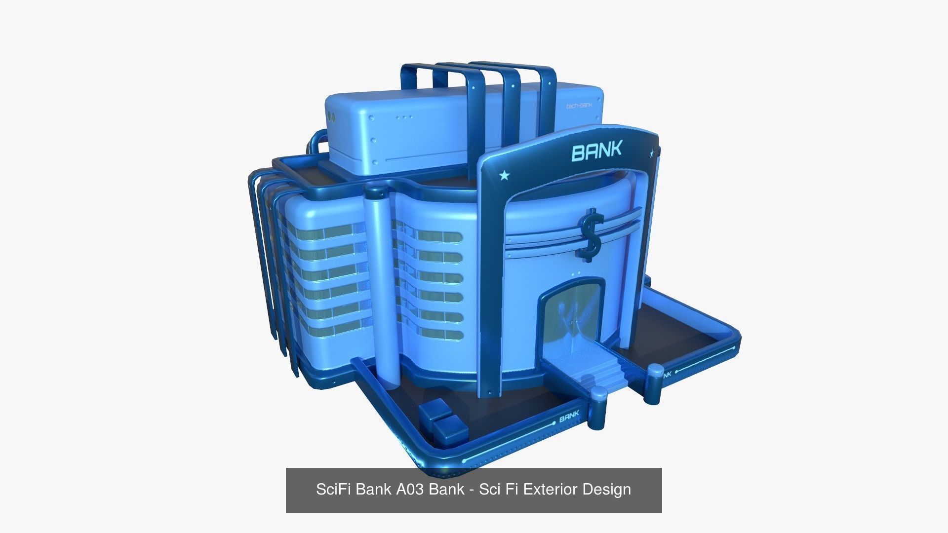 10 SciFi Banks A Collection - Sci Fi Exterior Design VR / AR / low-poly ...