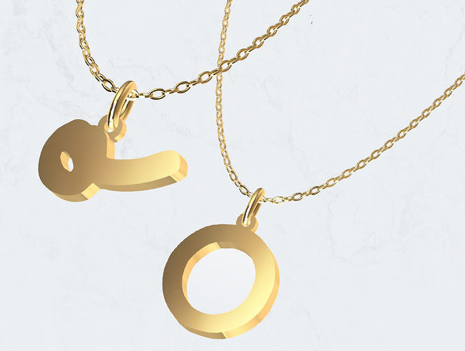 O - Letter Alphabet Pendant Necklace 3D model 3D printable | CGTrader