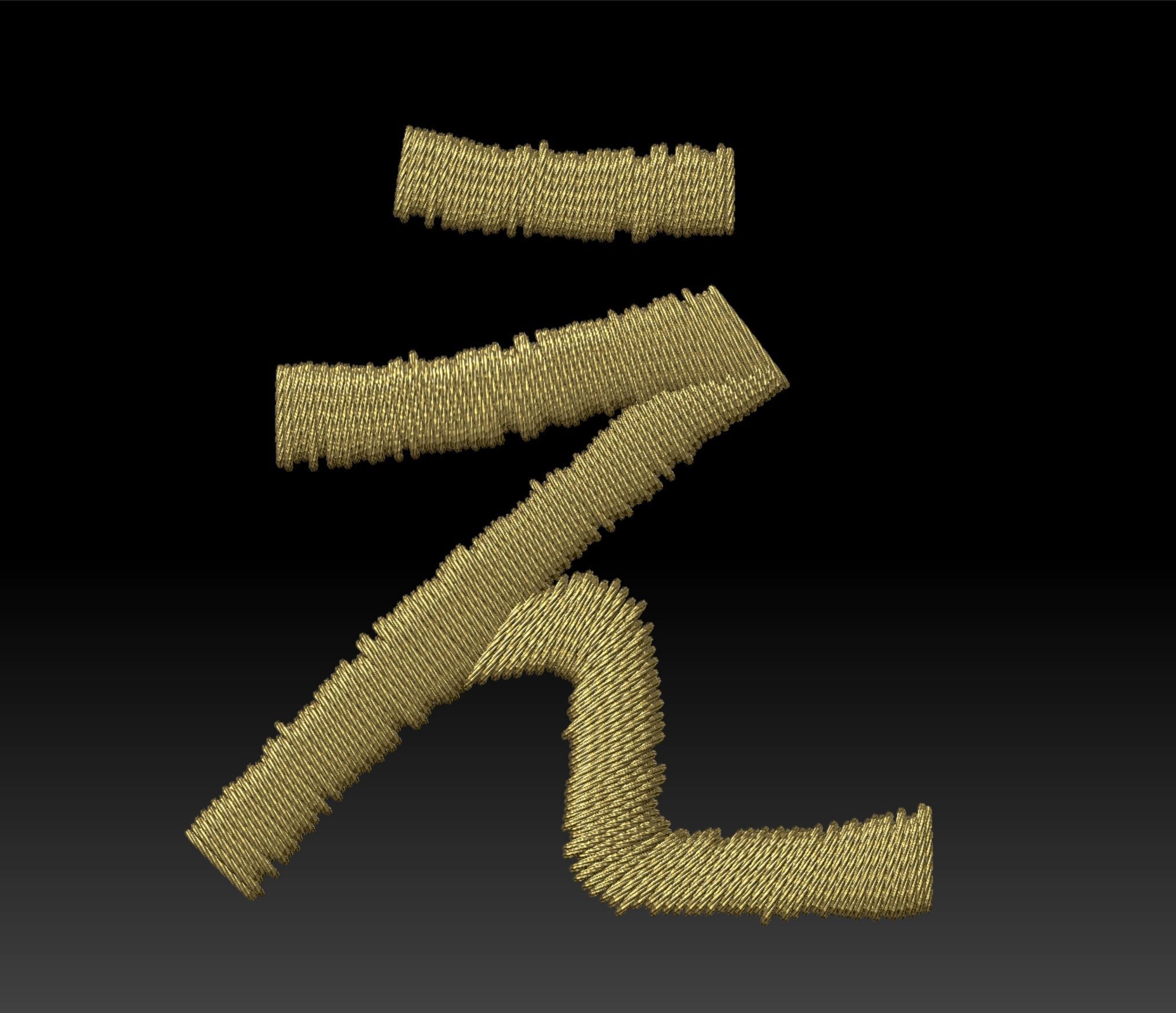 EmbroideryCG Font Japan Hiragana01A Zbrush IMM Brush 3D model | CGTrader