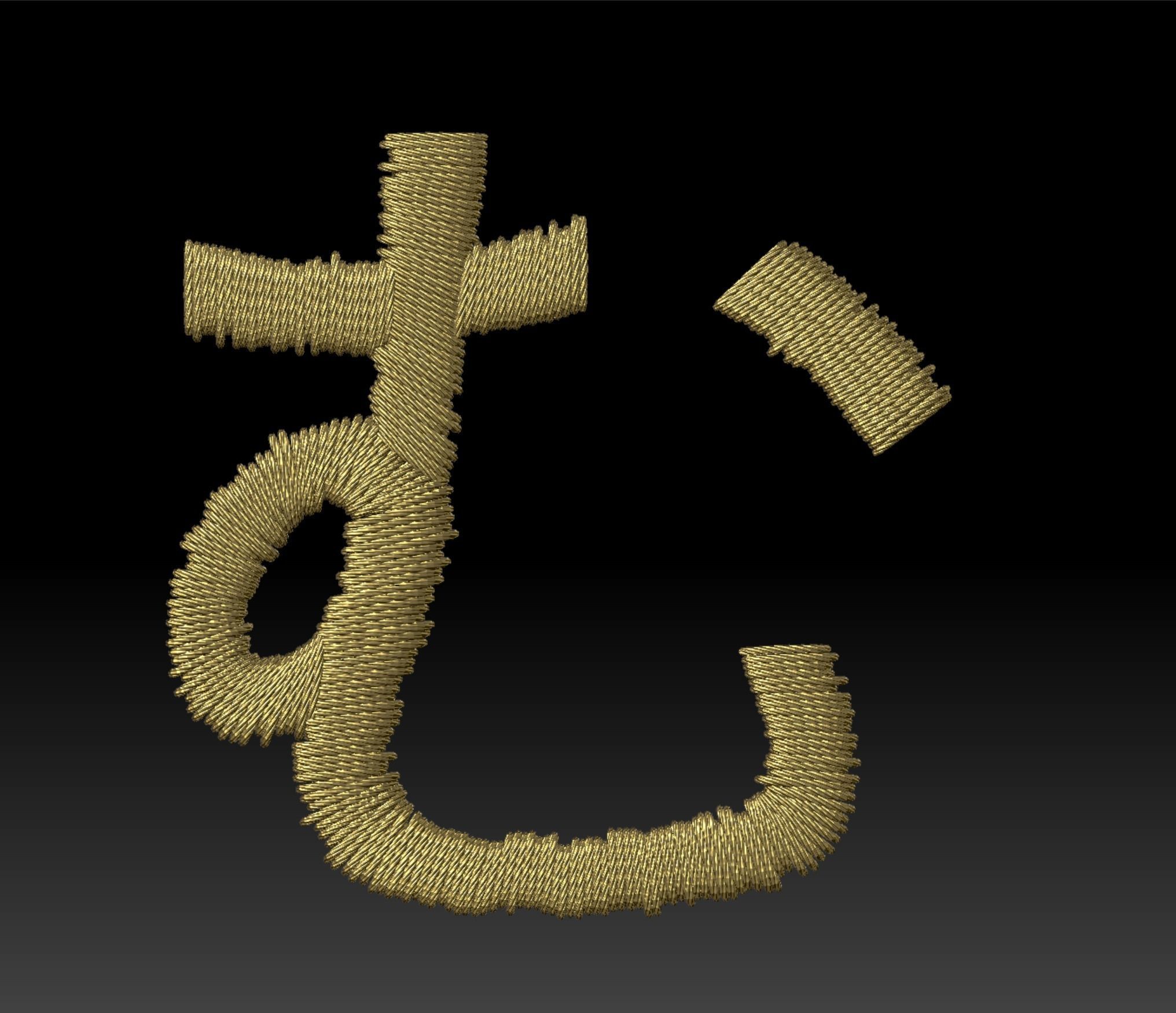 EmbroideryCG Font Japan Hiragana01A Zbrush IMM Brush 3D model | CGTrader
