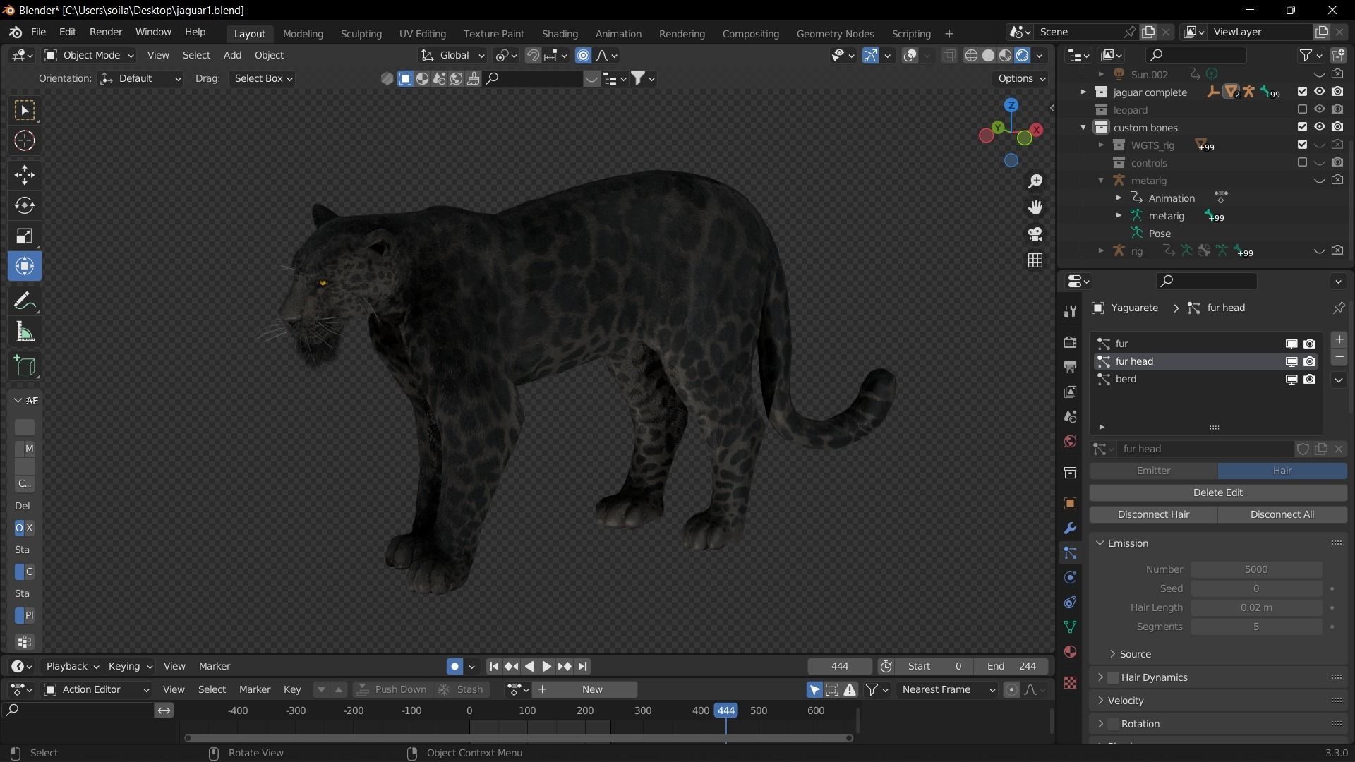 Black panther Jaguar Photorealistic Rigged 3d Blender 4K model 3D model ...