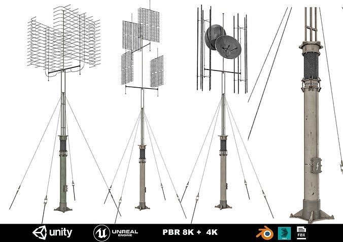3D model Army Antenna Pack 3 Types VR / AR / low-poly | CGTrader