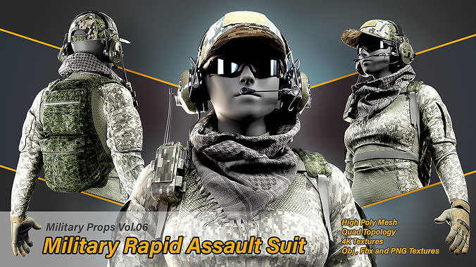 3D model Military Rapid Assault Suit VR / AR / low-poly | CGTrader