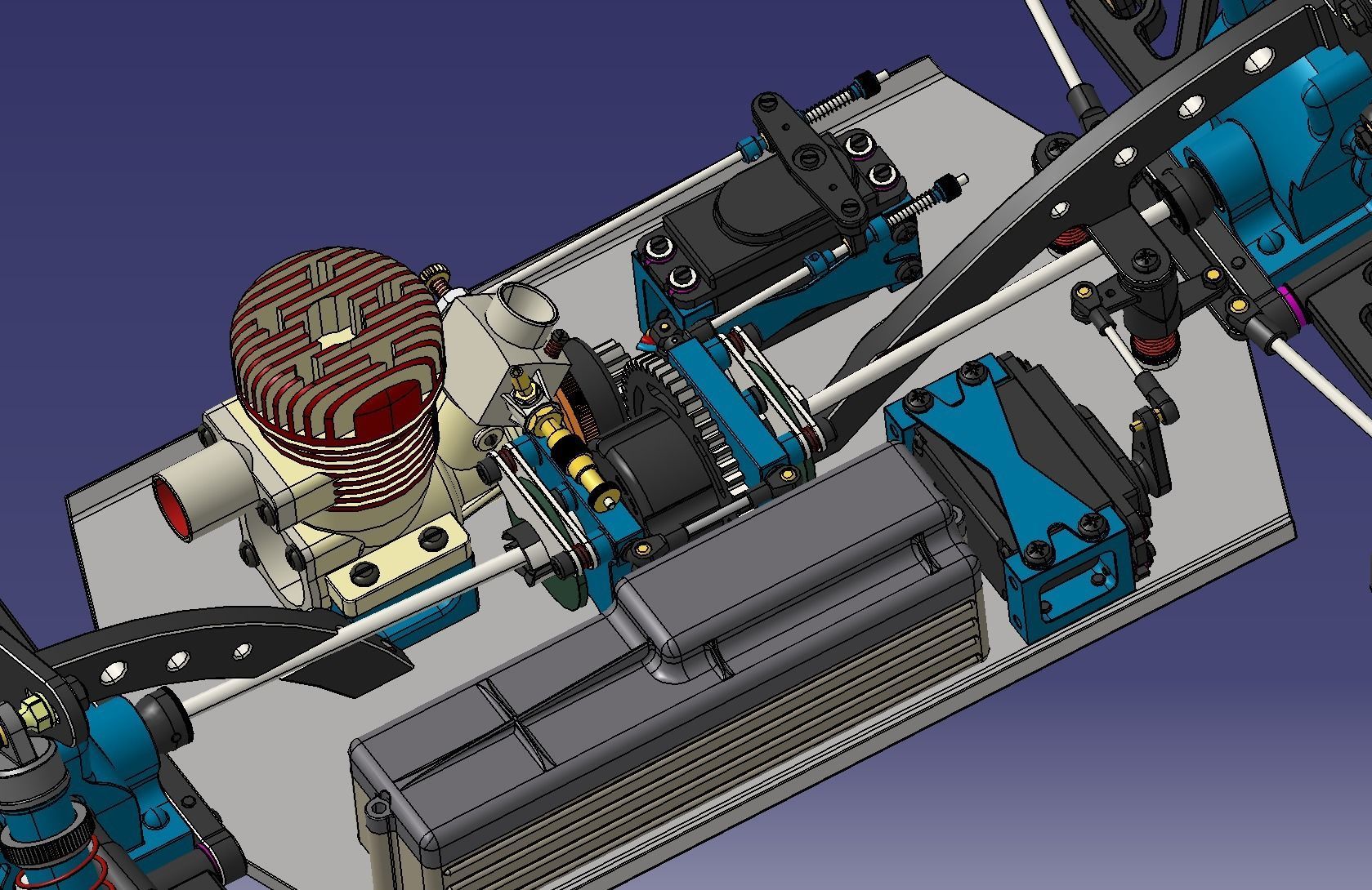 RC methanol fuel car chassis 3D model | CGTrader