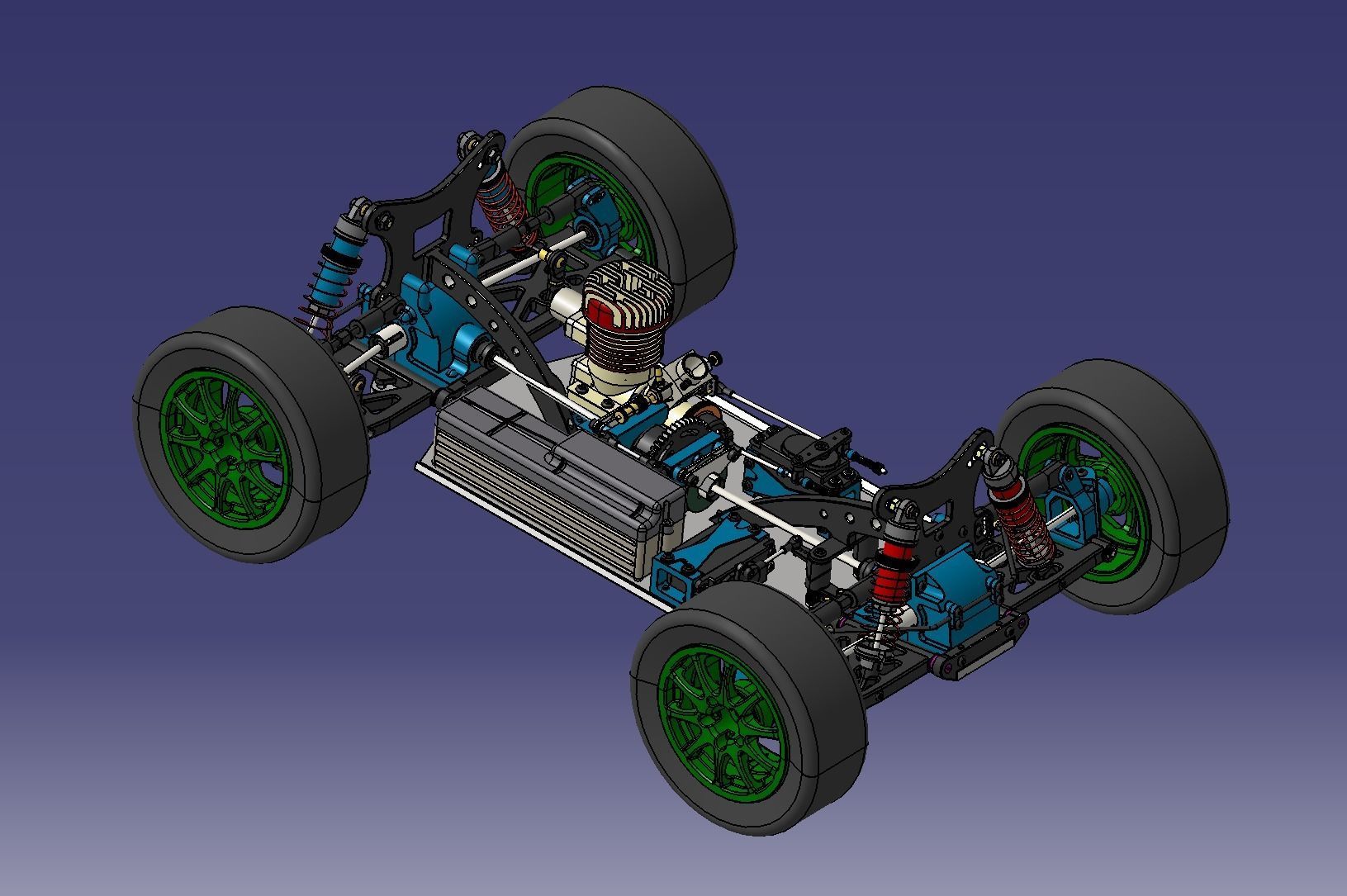 RC methanol fuel car chassis 3D model | CGTrader