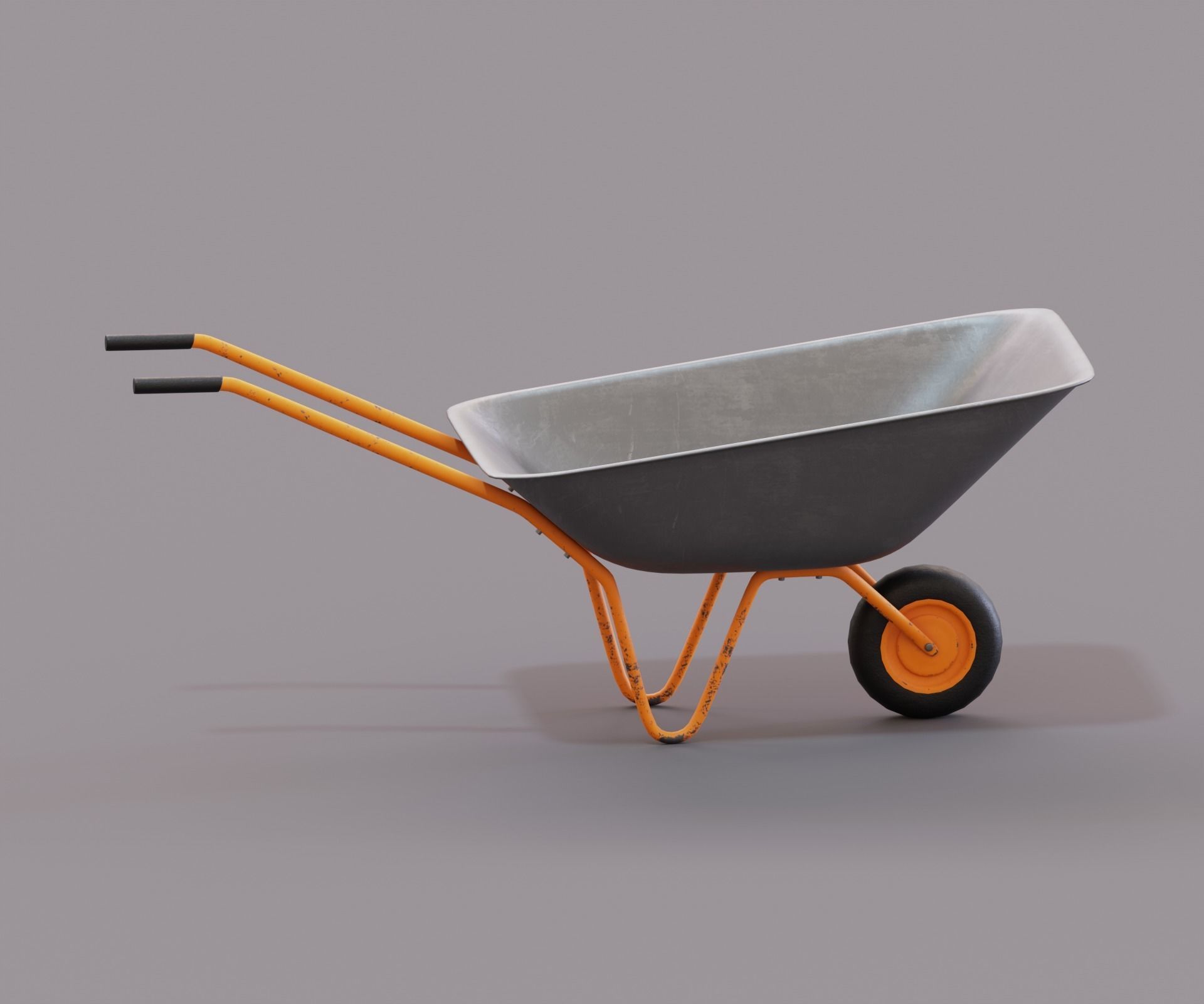 3D model Realistic Orange wheelbarrow VR / AR / low-poly | CGTrader