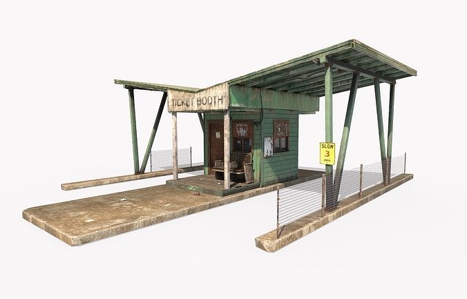 Old Park Entrance And Ticket Booth 3D model | CGTrader