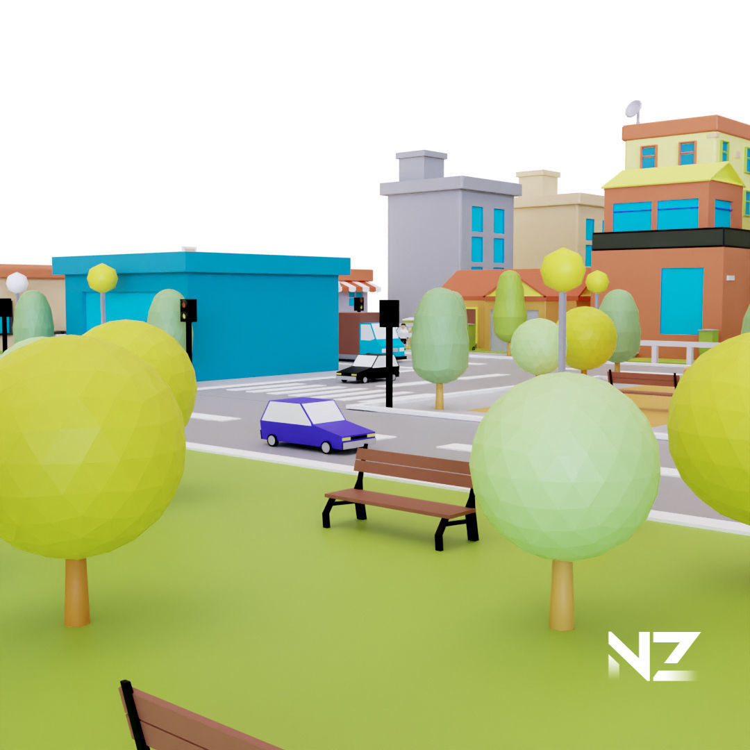 3D model Low Poly Stylized City Pack VR / AR / low-poly | CGTrader