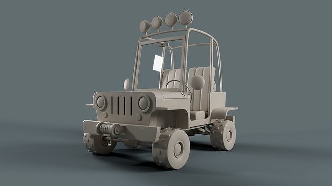 Stylized Jeep cartoon 3D model | CGTrader