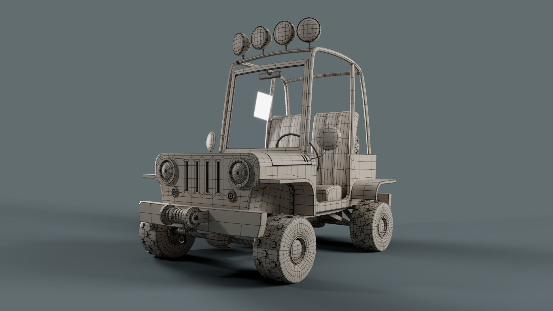 Stylized Jeep cartoon 3D model | CGTrader