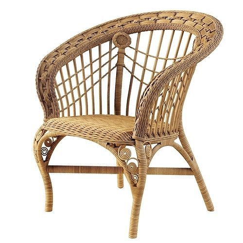 Woven rattan chair 3D model | CGTrader