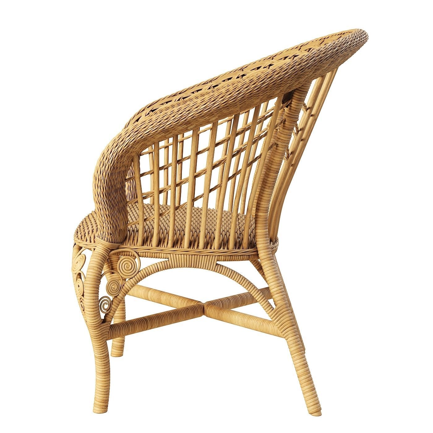 Woven rattan chair 3D model | CGTrader