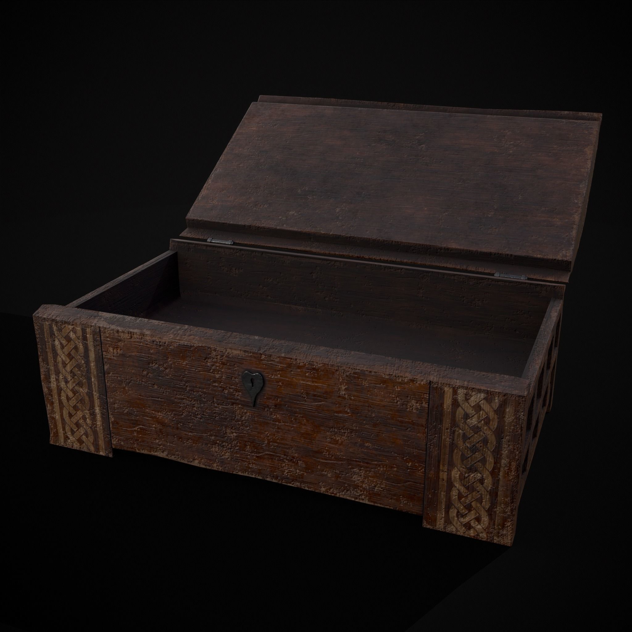 3D model Rustic Medieval Wooden Curved Chest VR / AR / low-poly | CGTrader