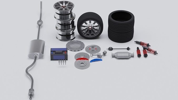 3D model Car parts Pack VR / AR / low-poly | CGTrader