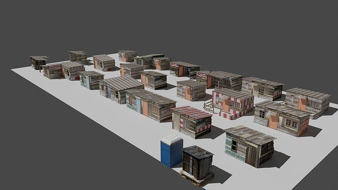 3D model Shanty Town house pack VR / AR / low-poly | CGTrader