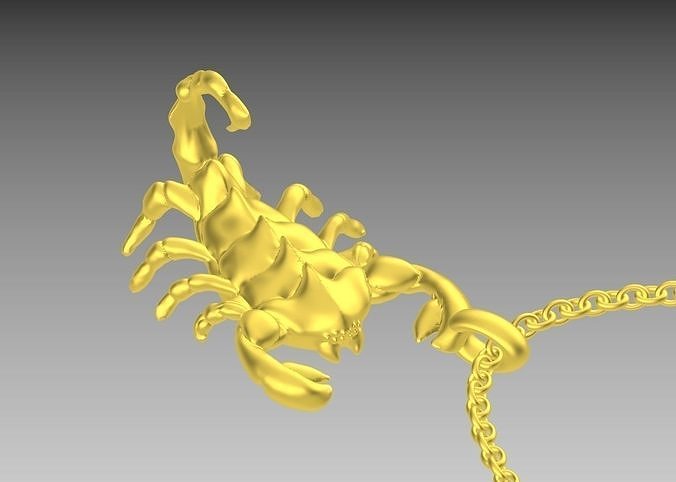 Scorpio Silver Pendant Design 3D model 3D printable | CGTrader
