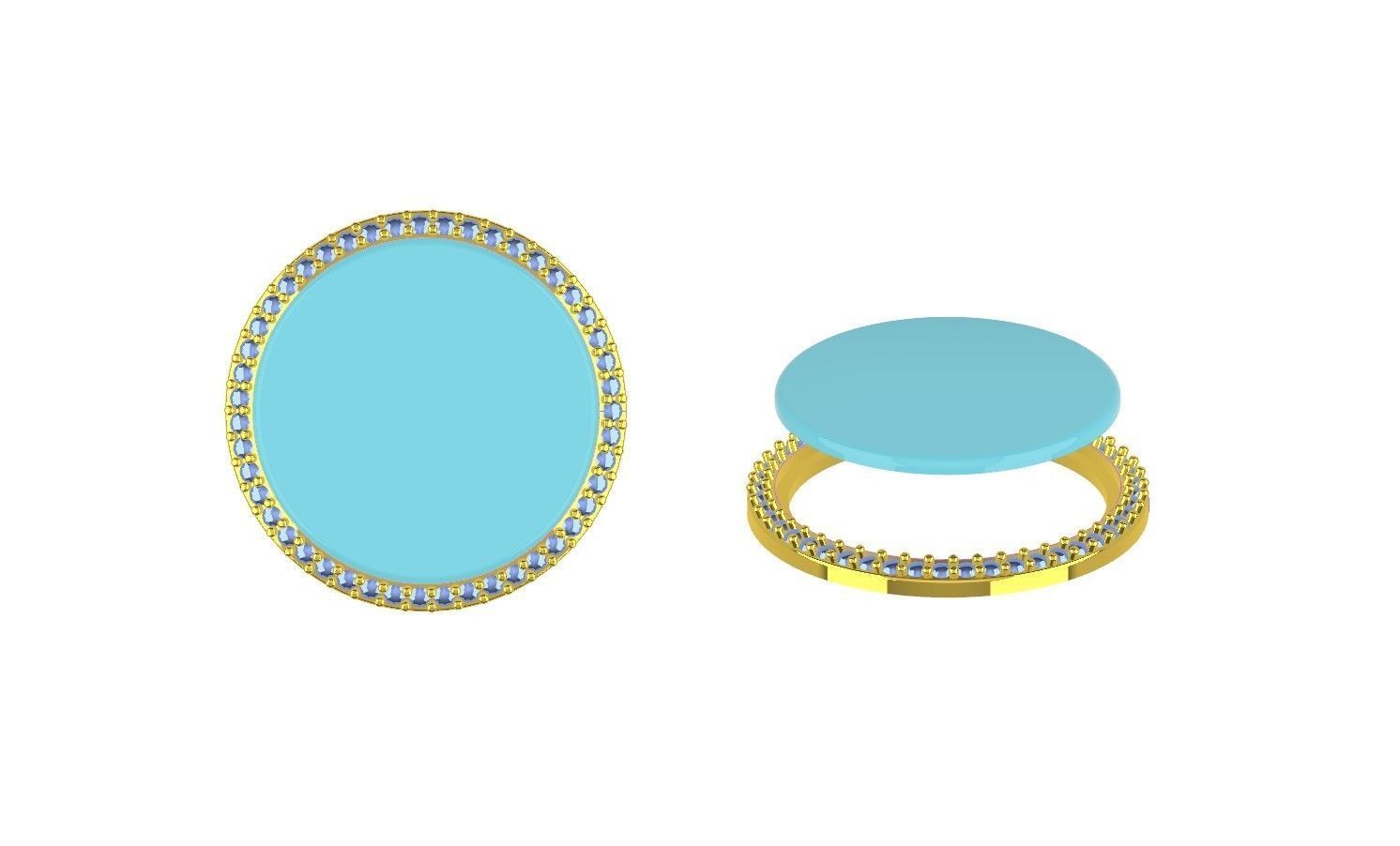 Round Gemstone Diamond Cluster Pendant free 3D model 3D printable ...