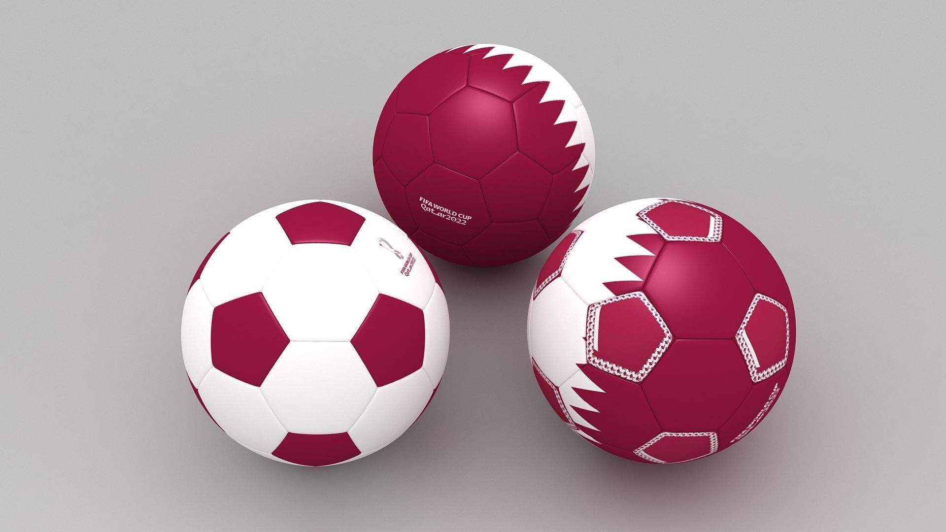 Soccer Ball Qatar Flag 3D model | CGTrader
