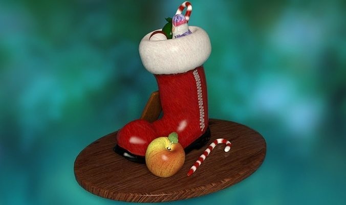 3D model saint nicholas boot decor Xmas VR / AR / low-poly | CGTrader
