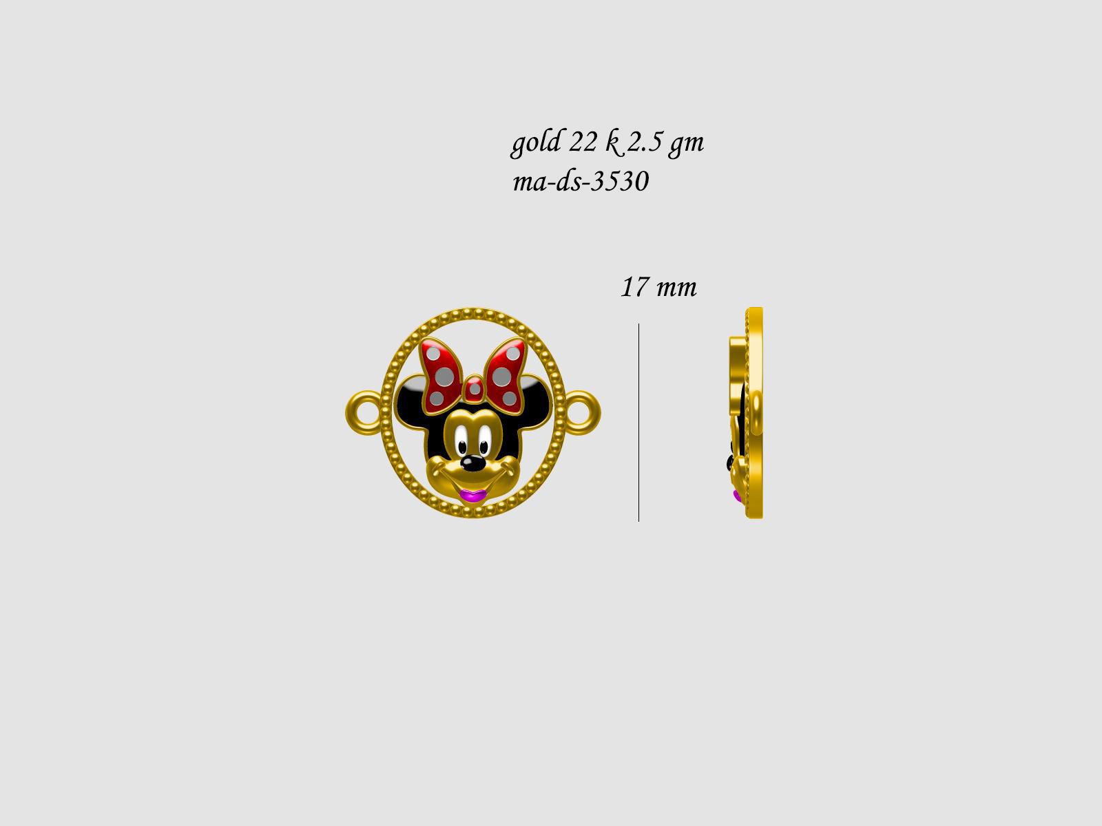 miky muse gold pendant 3D model 3D printable | CGTrader