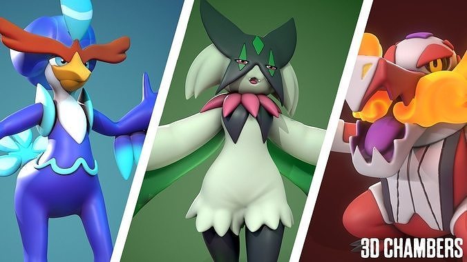 Gen 9 Starters evolutions pack - POKEMON SCARLET POKEMON VIOLET 3D model 3D printable | CGTrader
