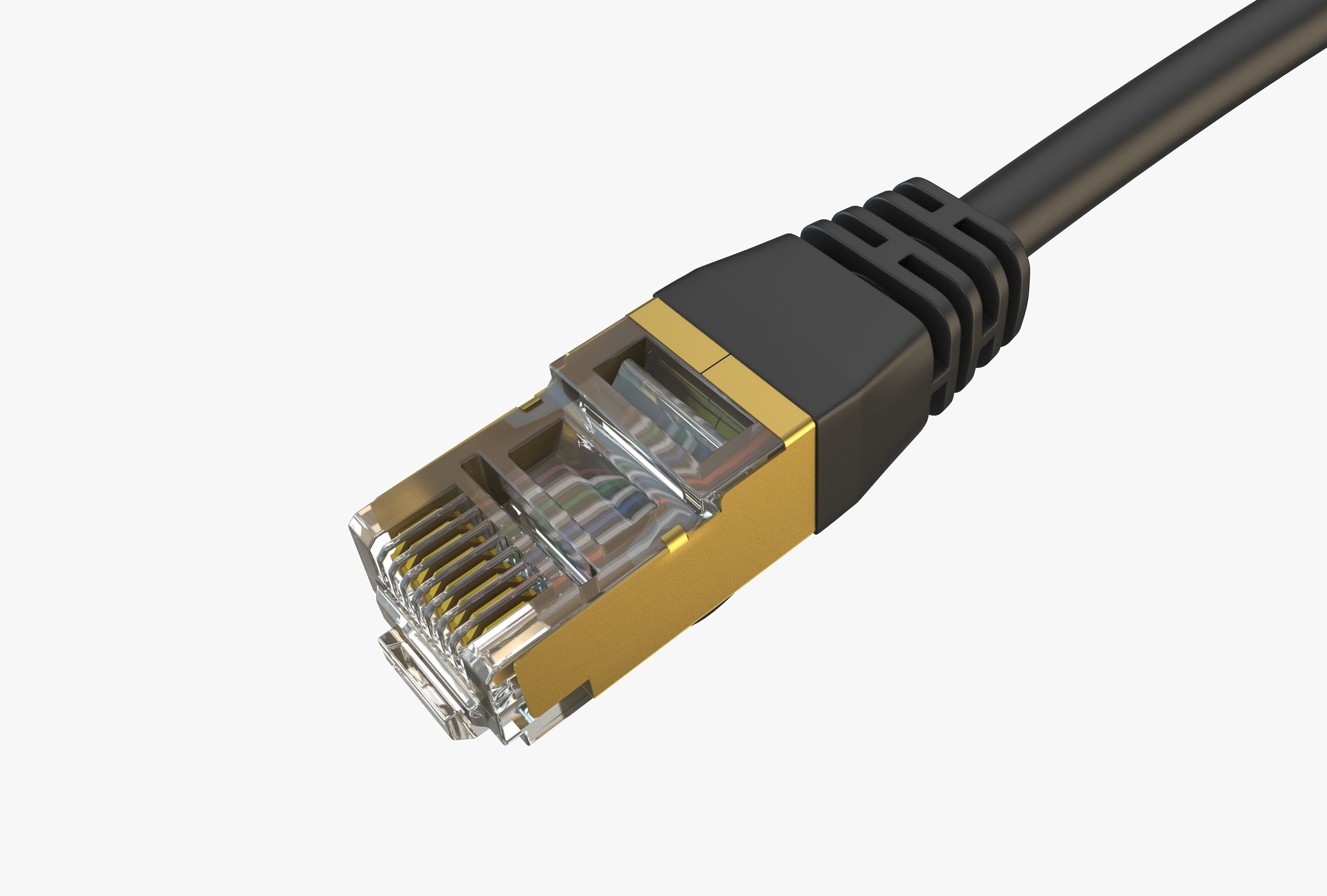 Rj45 UTP Ethernet Cable Detailed 3D model | CGTrader