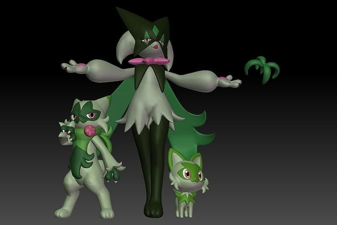Pokemon Sprigatito Floragato Meowscarada 3D model 3D printable | CGTrader