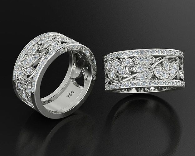 women white gold engagement ring with diamond 3dm 3D model 3D printable ...
