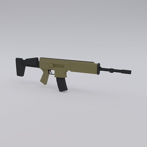 3D model Assault rifle gun VR / AR / low-poly | CGTrader