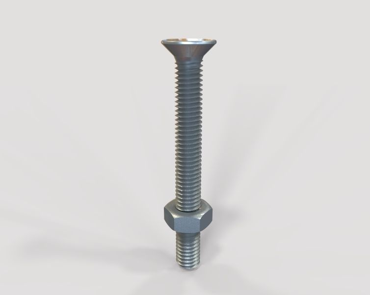 M5 Snake Eye Countersunk Bolts and nut 3D model 3D printable | CGTrader