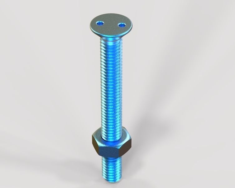 M5 Snake Eye Countersunk Bolts and nut 3D model 3D printable | CGTrader