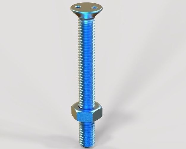 M5 Snake Eye Countersunk Bolts and nut 3D model 3D printable | CGTrader