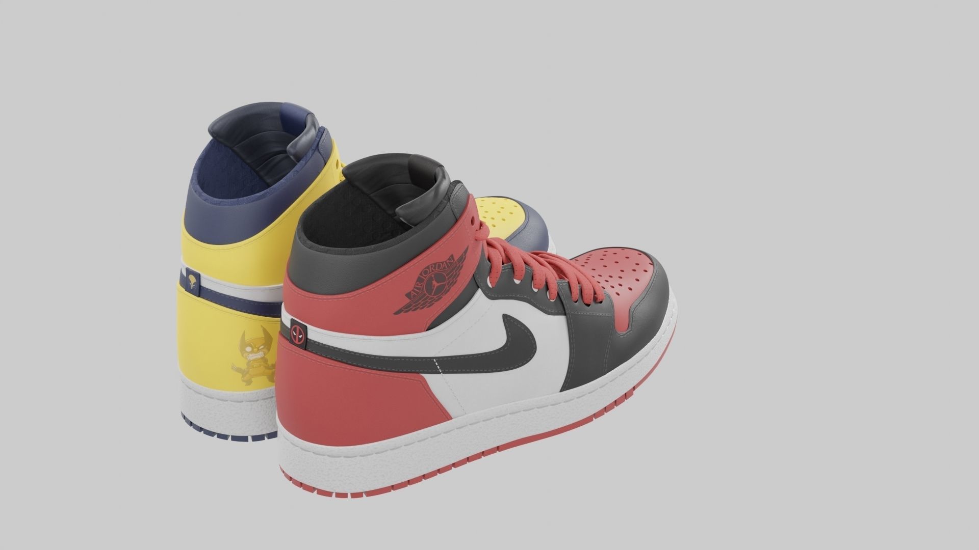 Air Jordan 1 Deadpool vs Wolverine 3D model | CGTrader