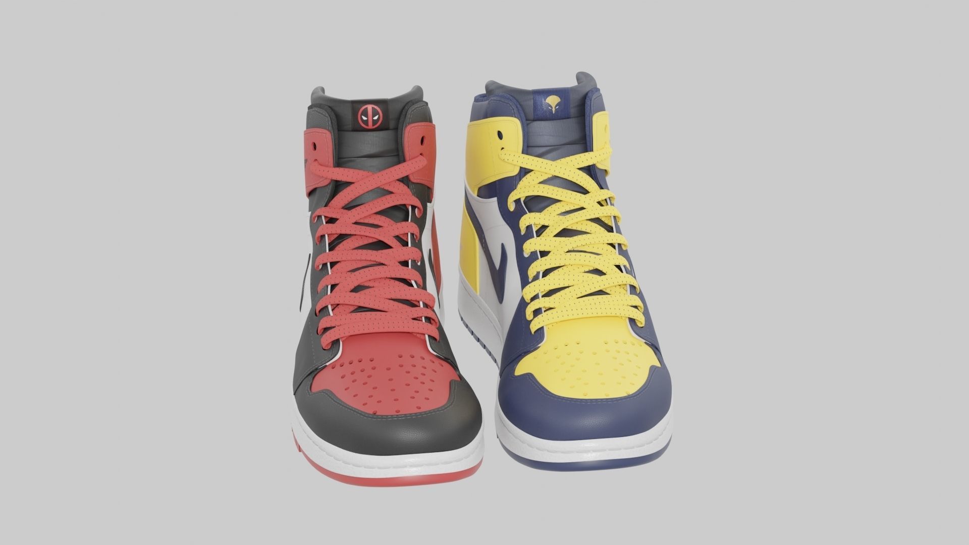 Air Jordan 1 Deadpool vs Wolverine 3D model | CGTrader