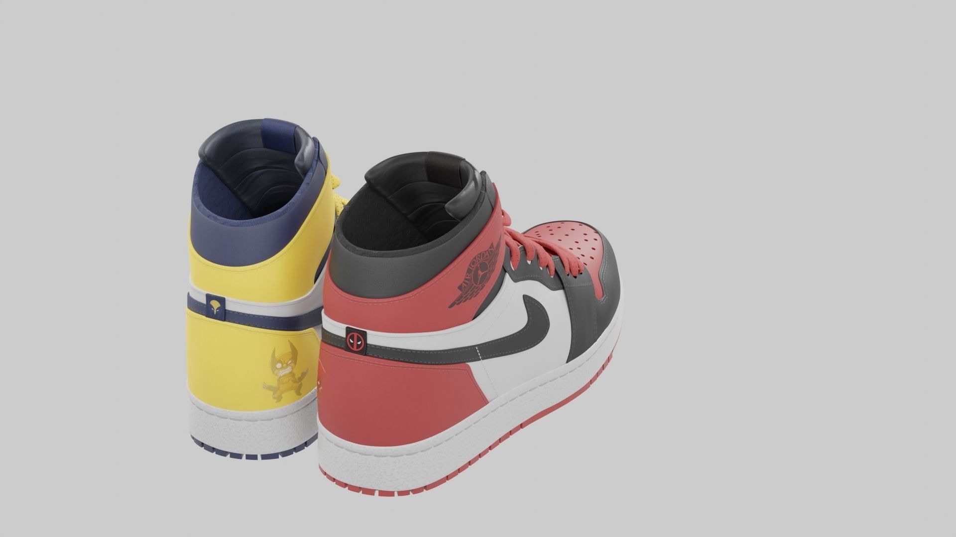 Air Jordan 1 Deadpool vs Wolverine 3D model | CGTrader