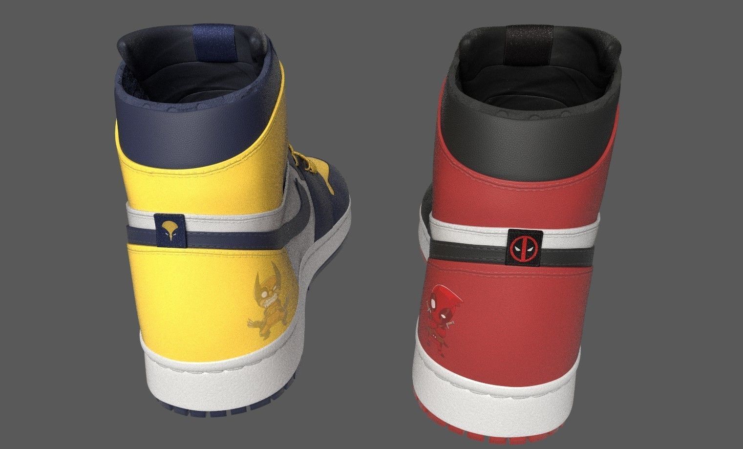 Air Jordan 1 Deadpool vs Wolverine 3D model | CGTrader