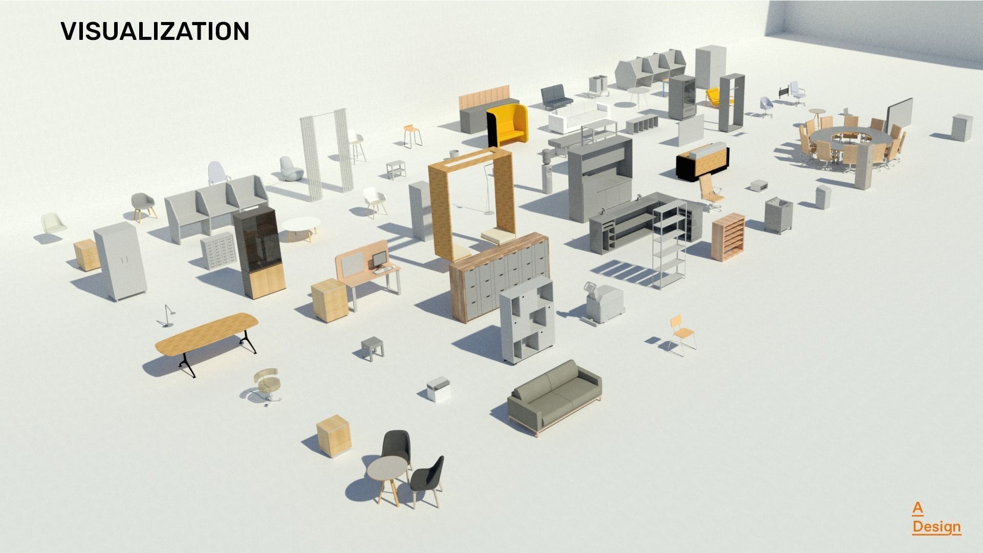 Office equipment - Pack of revit families 3D model | CGTrader