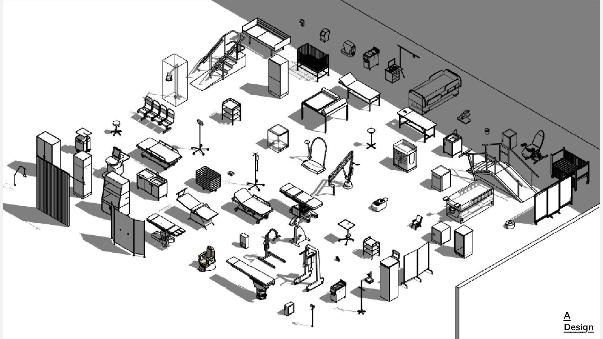 Medical equipment - Pack of revit families 3D model | CGTrader
