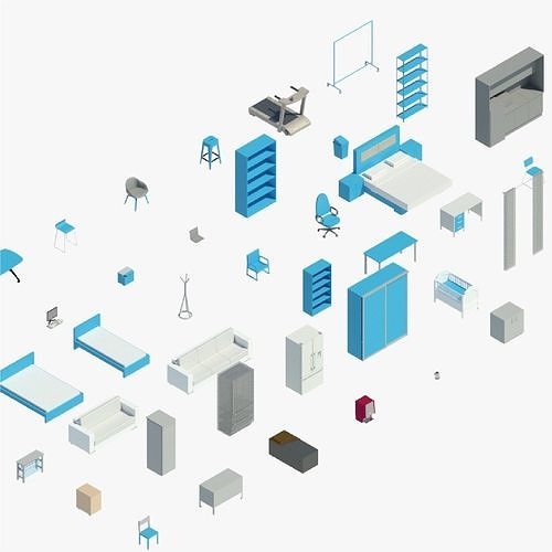 For a residential building - Pack of revit families 3D model | CGTrader