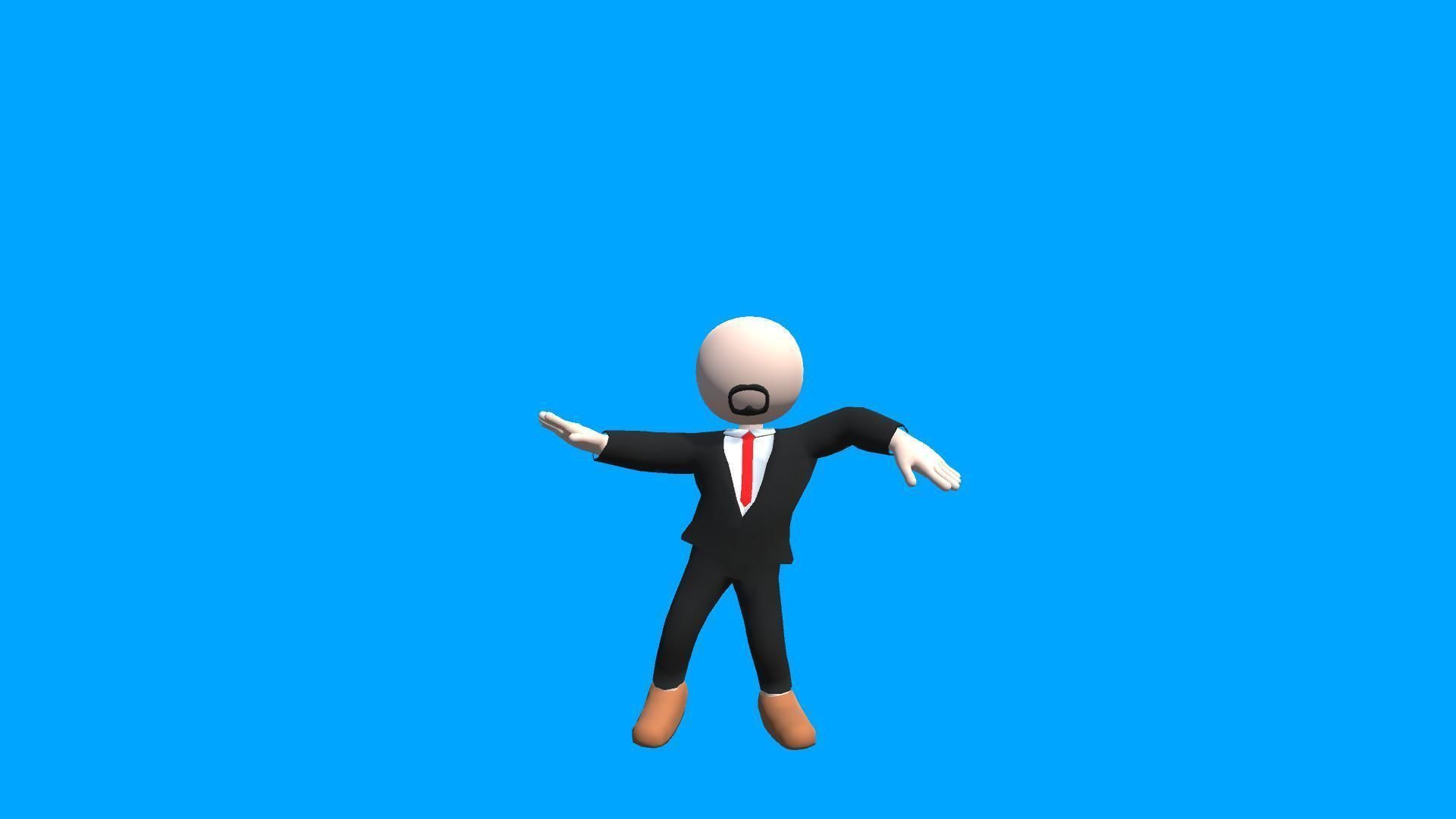 3D model Business Man - Simple Low Poly Stickman Character - 3D Model ...