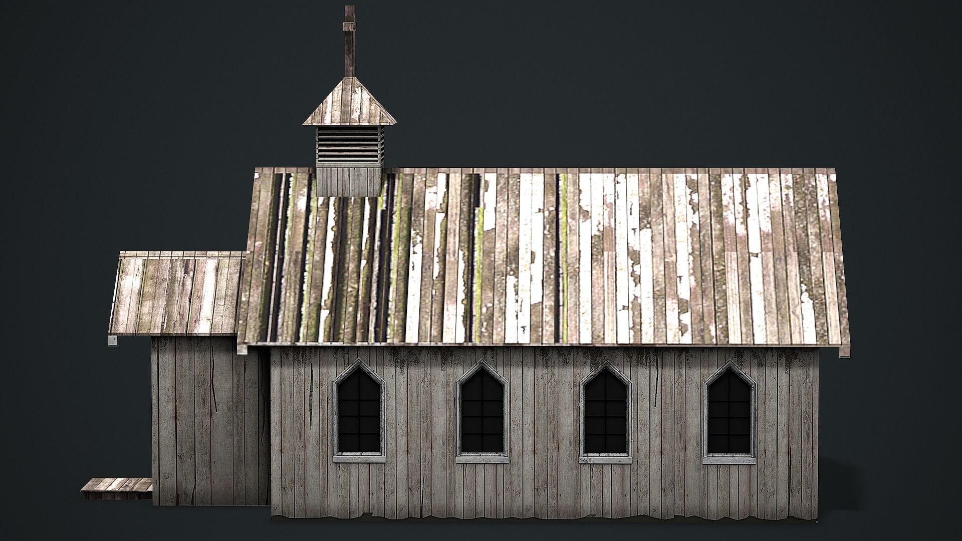 3D model Old Wooden Church - Low Poly Game Ready VR / AR / low-poly ...