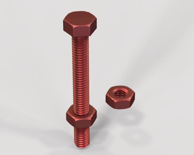 M5 x 40mm Full Thread Hex Bolts 3D model 3D printable | CGTrader