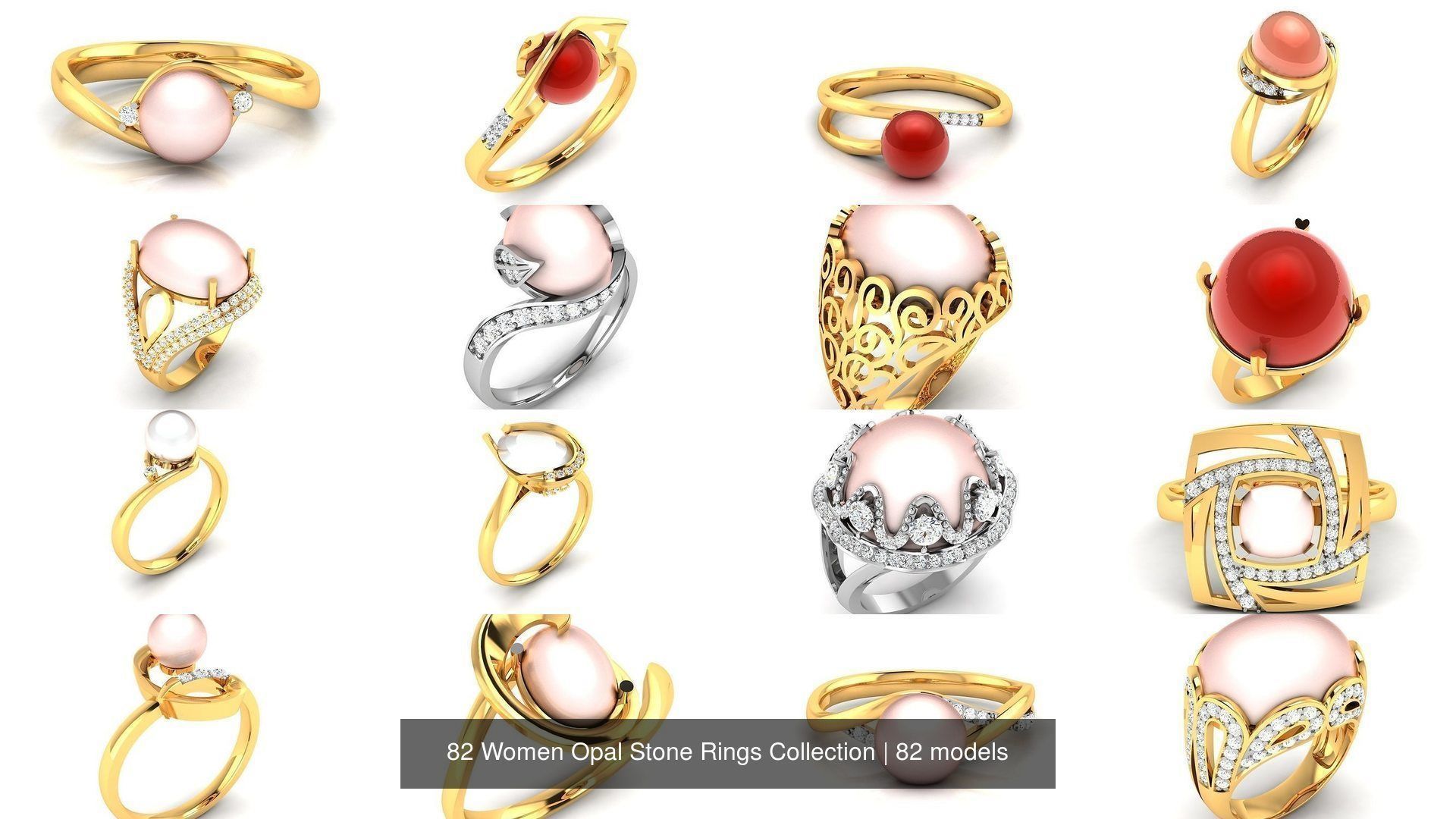 82 Women Opal Stone Rings Collection | CGTrader