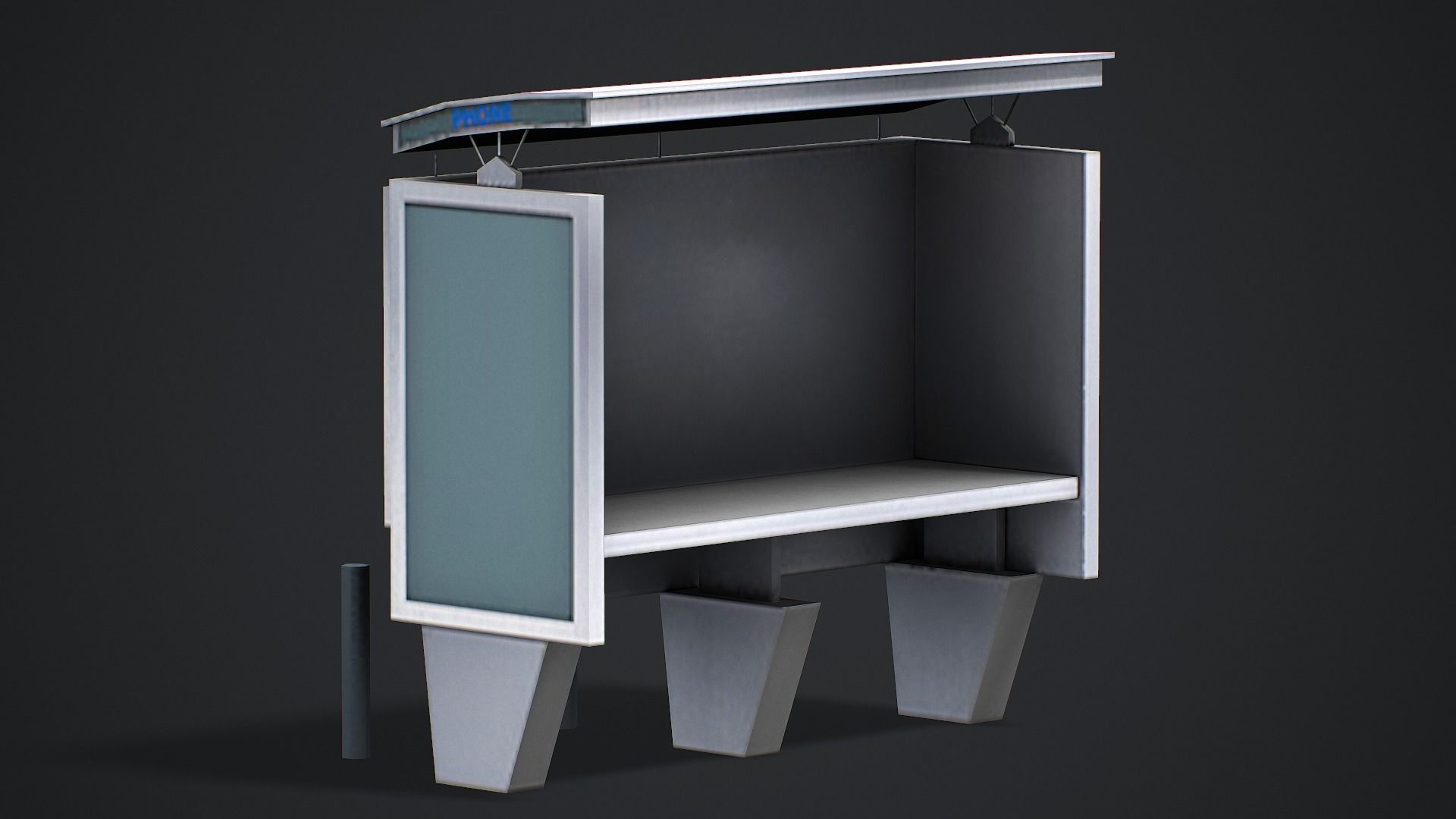 3D model Bus Stop - Low Poly Game Ready VR / AR / low-poly | CGTrader