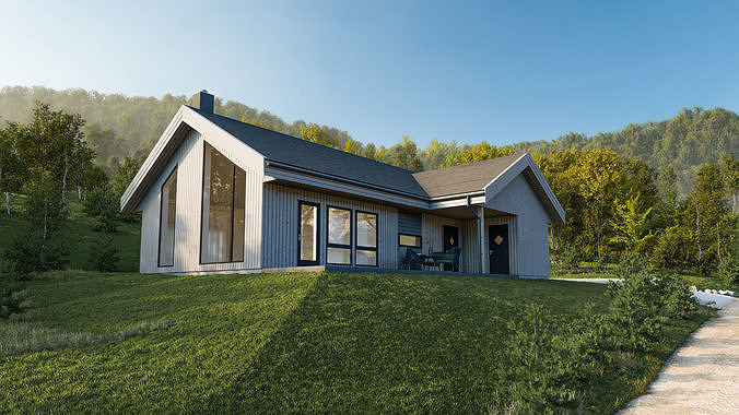 Scandinavian summer house 3D model | CGTrader