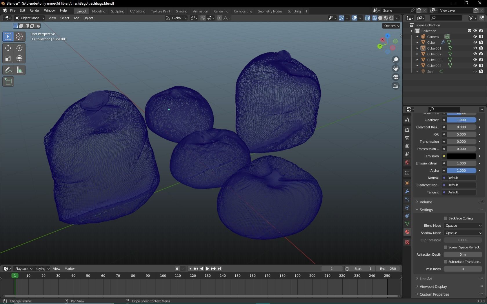 3D model Low poly Garbage Bags VR / AR / low-poly | CGTrader