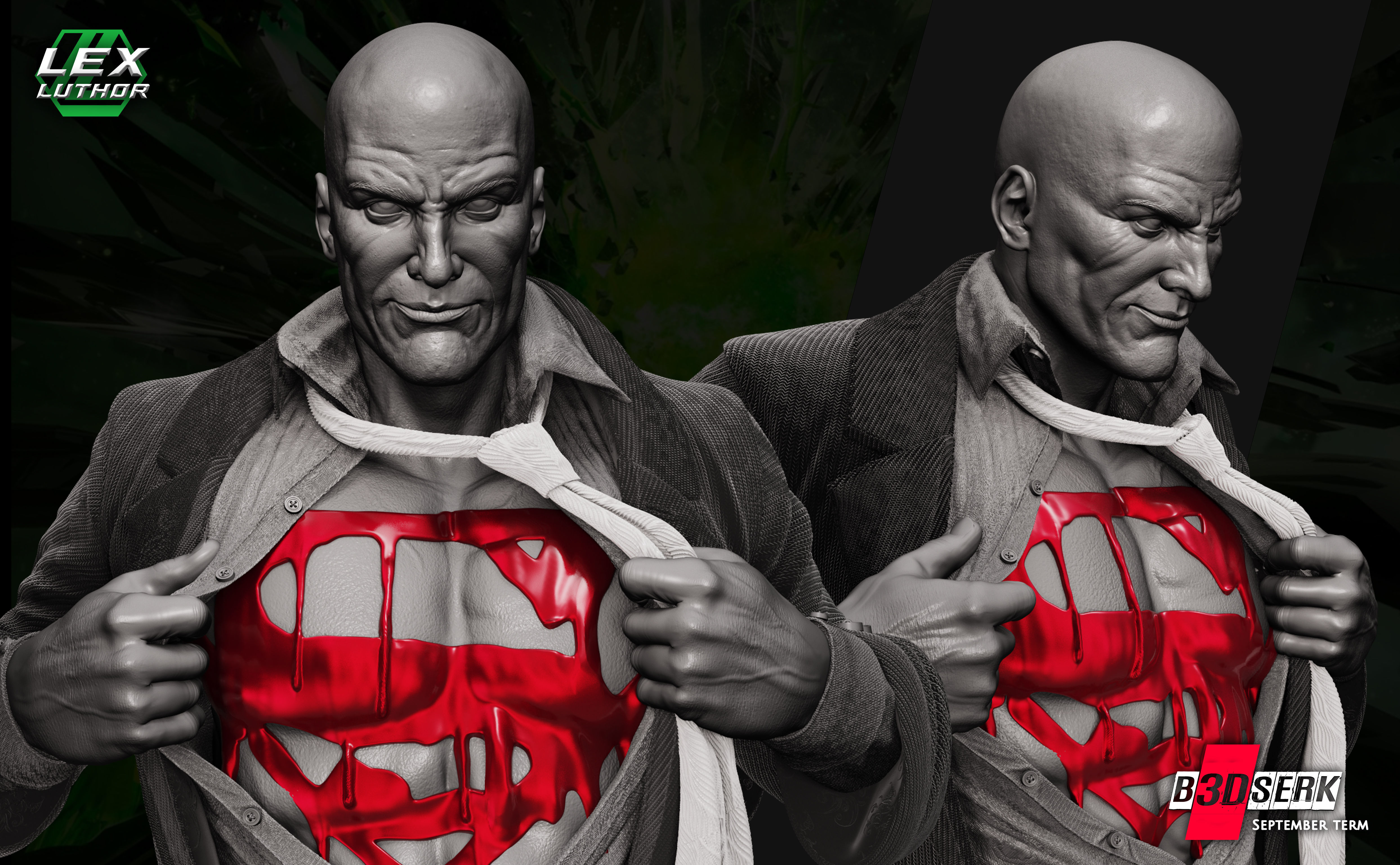 B3DSERK September term 2022 Lex Luthor Bust ready for printing 3D model ...