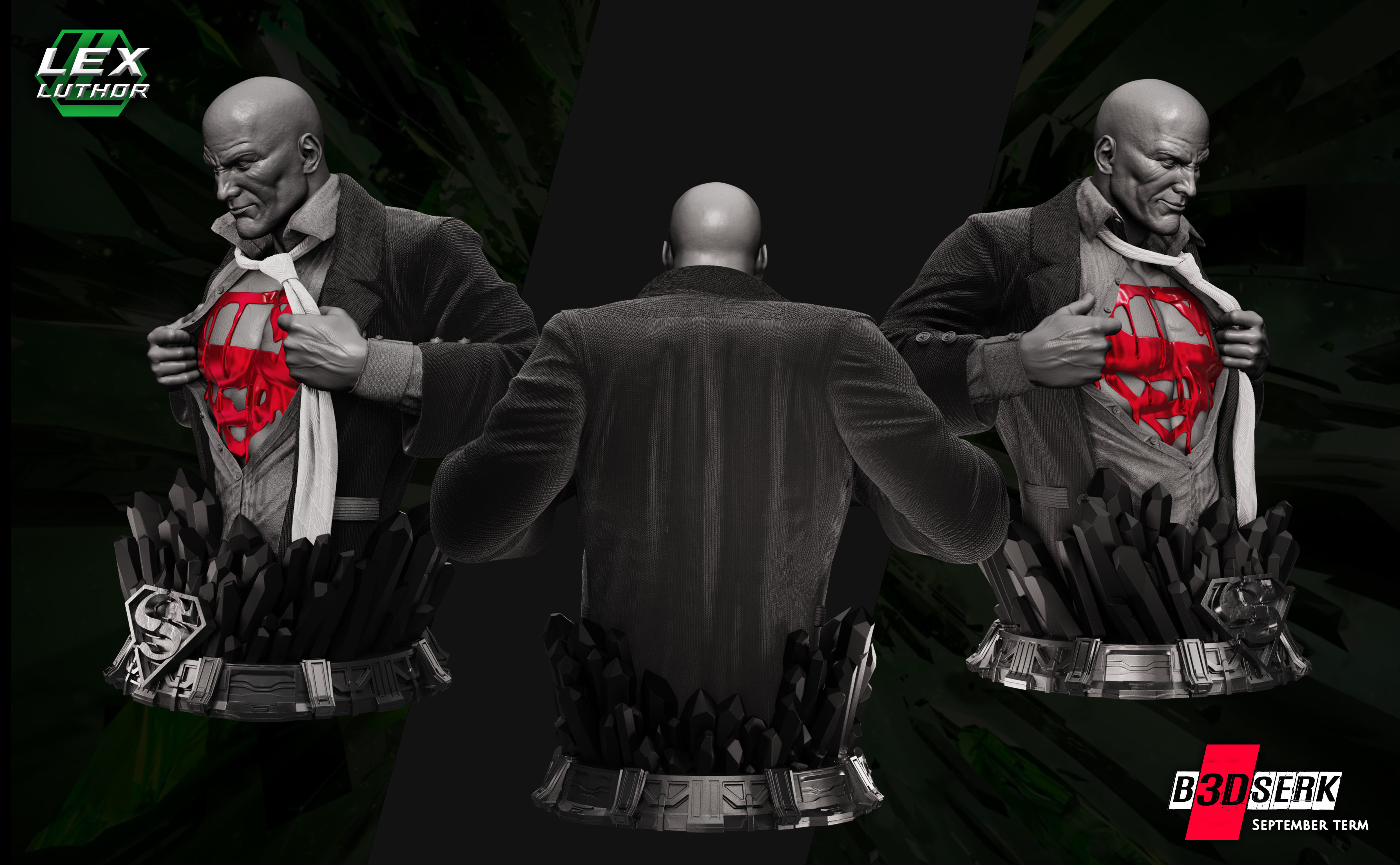 B3DSERK September term 2022 Lex Luthor Bust ready for printing 3D model ...