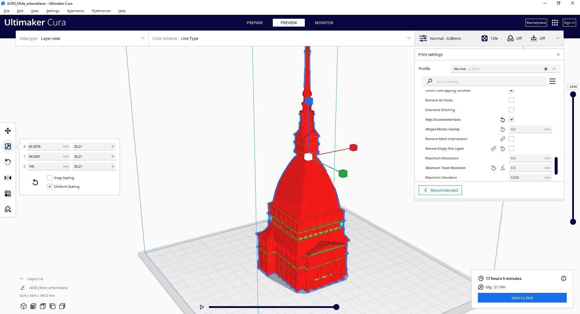 3D model Torino Mole Antonelliana For 3d printer VR / AR / low-poly ...