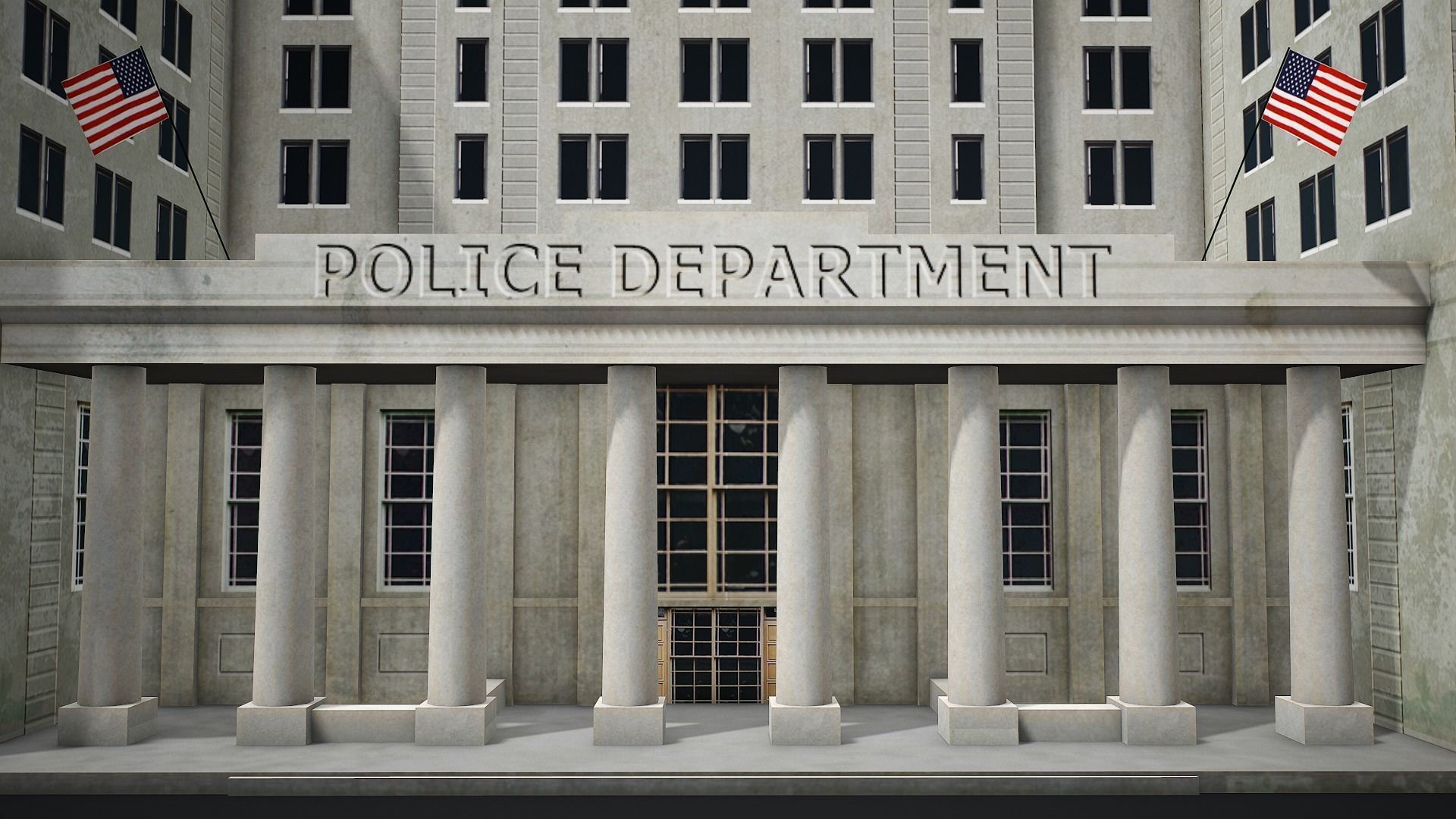 3D model Police Department Building - Low Poly Game Ready VR / AR / low ...